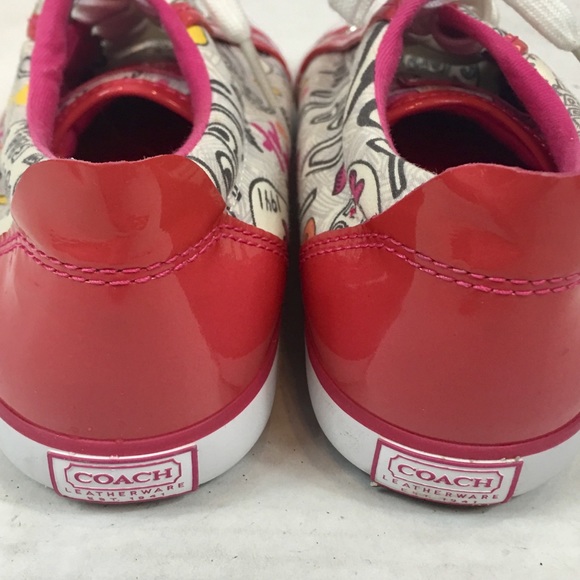 Coach | Shoes | Coach Pink Poppy Barrett Sneakers Size 6b | Poshmark